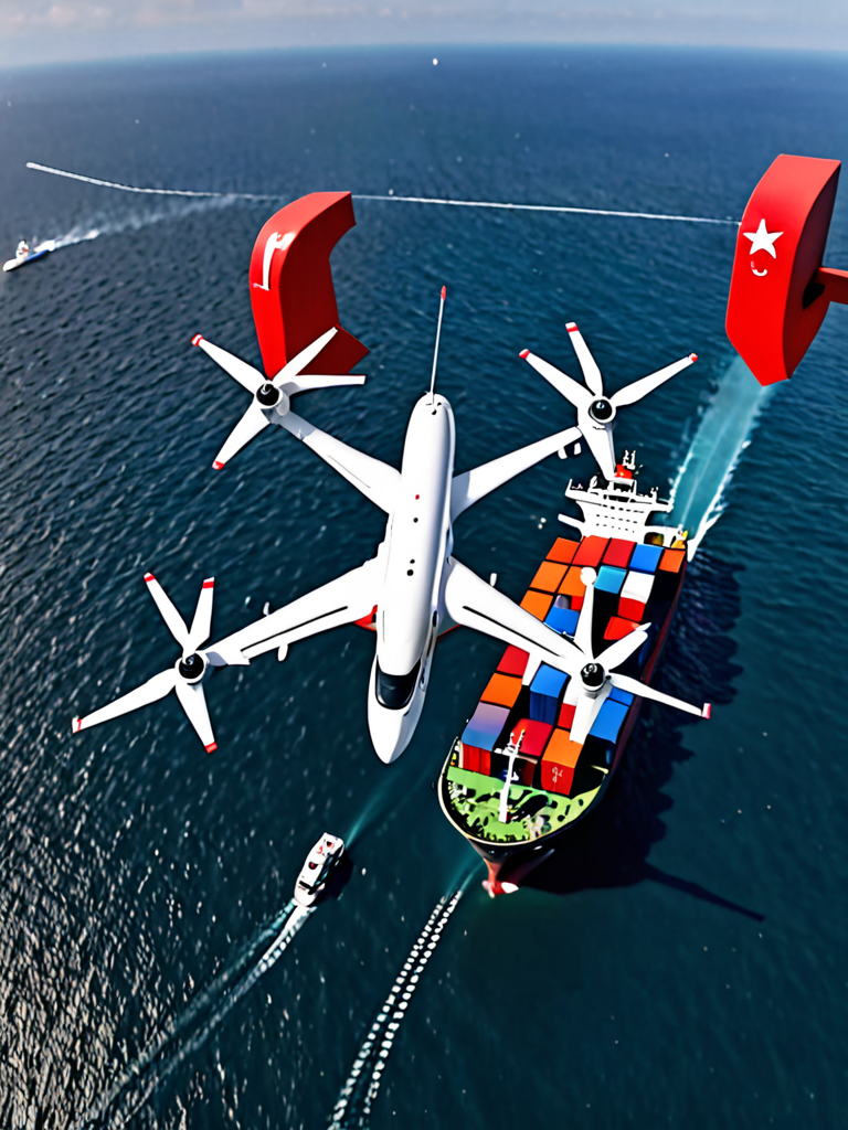 Drone attacking cargo ship