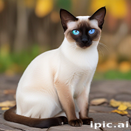 A Beautiful Siamese Cat with Striking Blue Eyes Sitting Gracefully ...