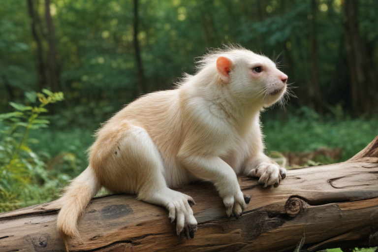 A Mythical Creature sitting on a log