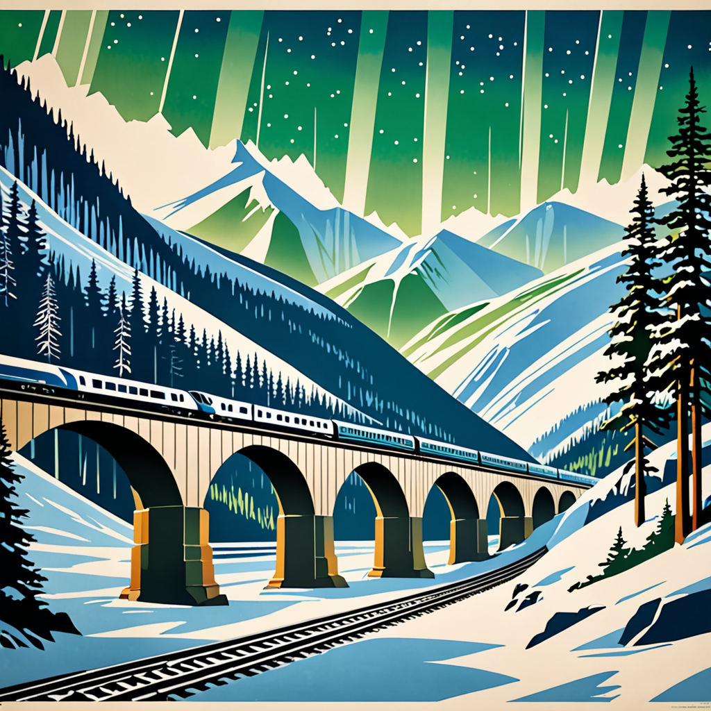 art deco streamline railway corporation poster modern highspeed train ...