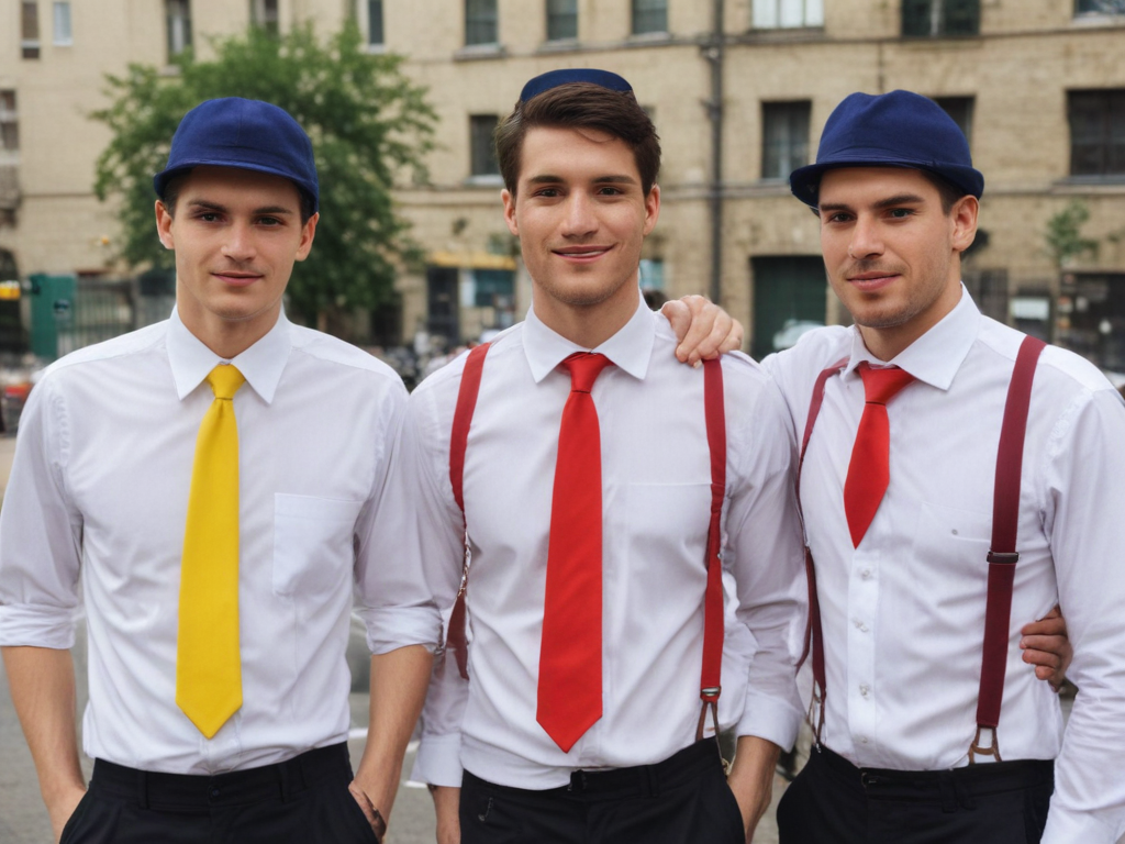 a guy with a dark blue chauffeurs hat, black hair a white shirt and a ...
