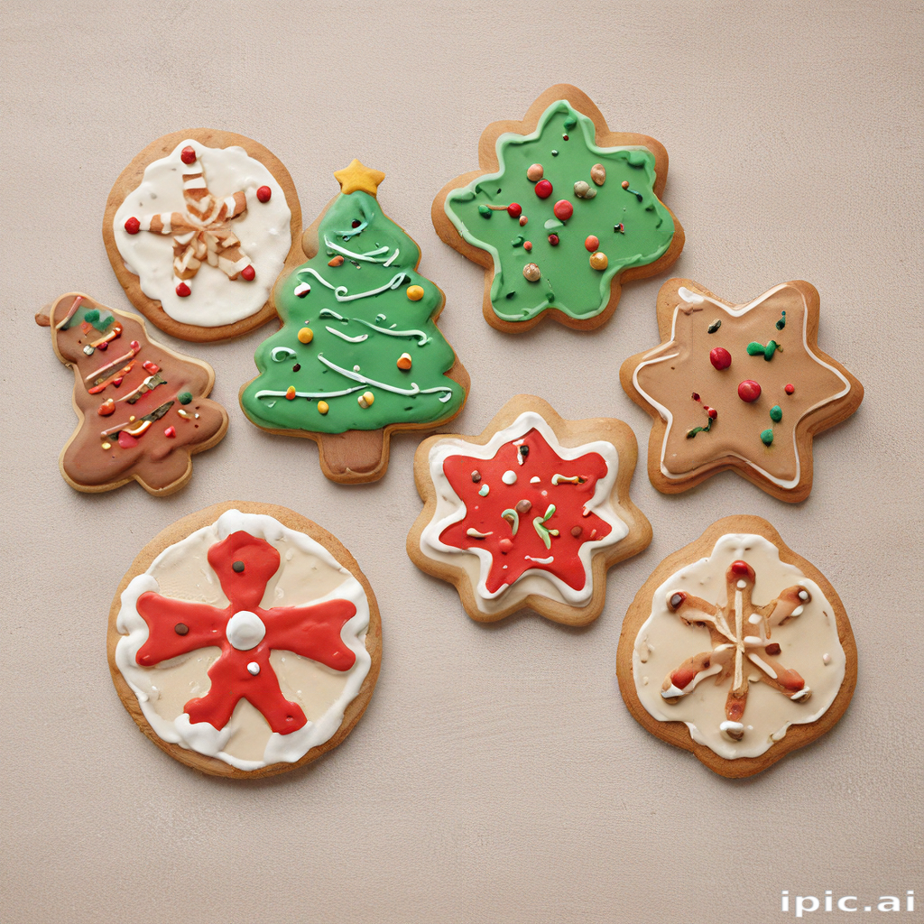 Deliciously Decorated Holiday Cookies Featuring Festive Shapes and Colors.