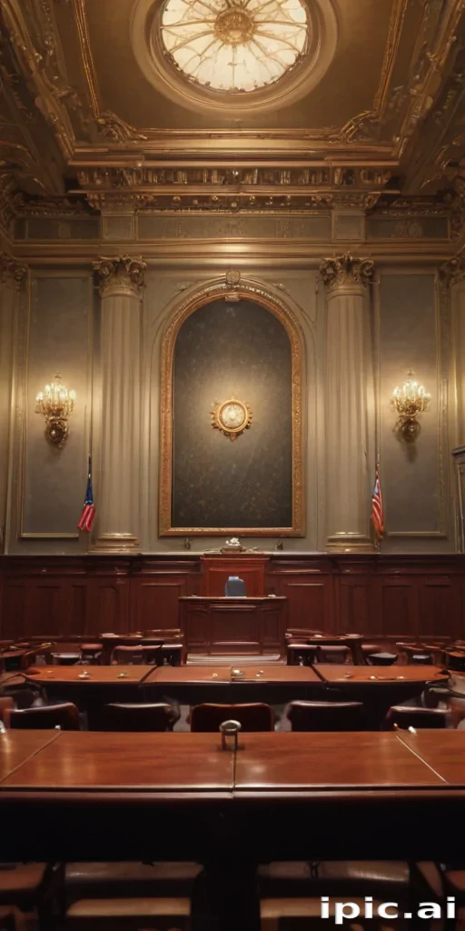 Elegant Courtroom Interior with Decorative Elements and Historical ...