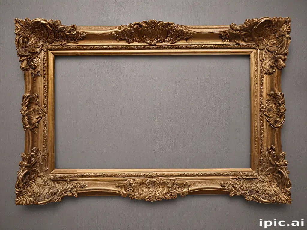 Ornate Golden Picture Frame Ready to Display a Beautiful Artwork