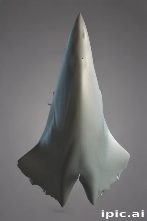 Abstract Sculpture of a Shark Fin with Smooth, Sleek Surface Design