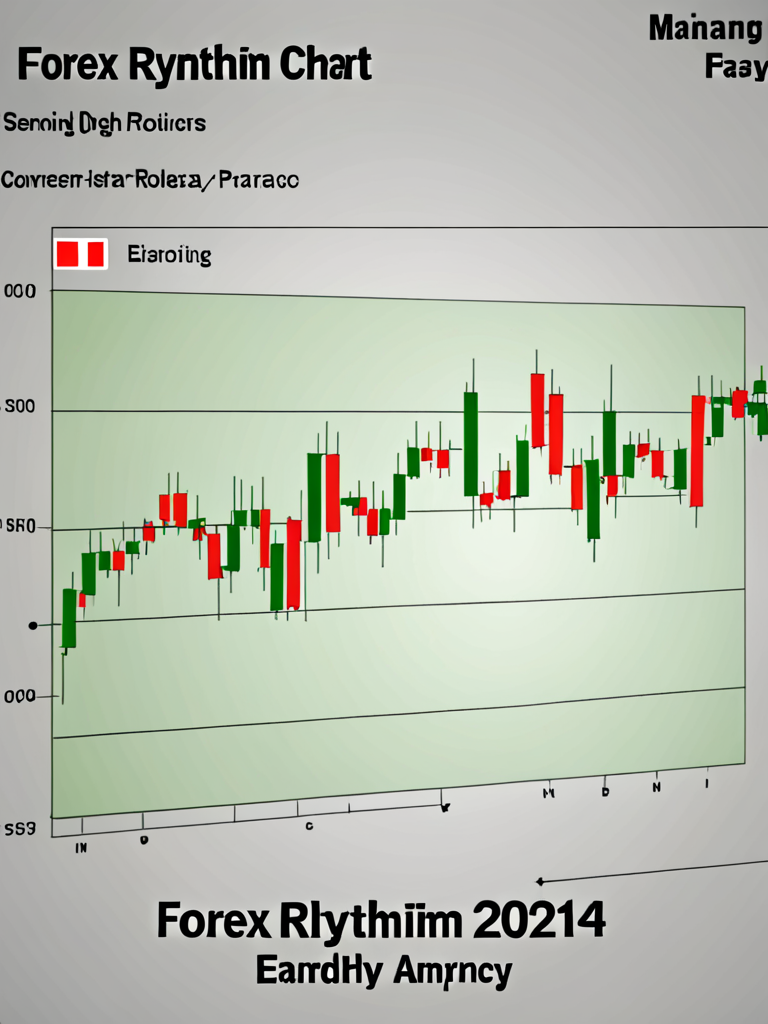 Trading chart logo with text " Forex Rhythm