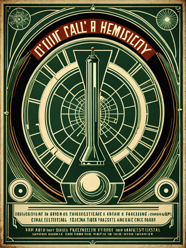 art deco chemistry science propaganda poster
