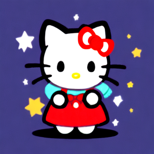 Hello kitty with late night background