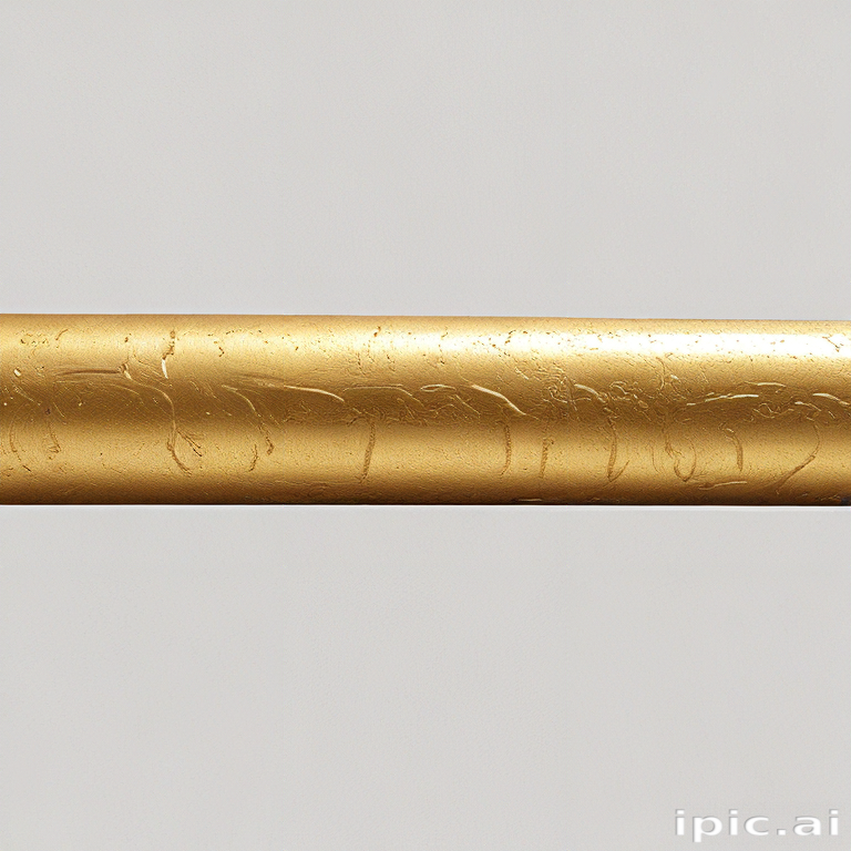 Elegant Gold Decorative Rod with Unique Textured Surface and Design