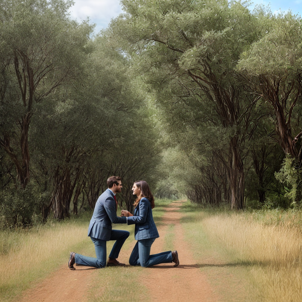 king and queen romantic pose on her knees