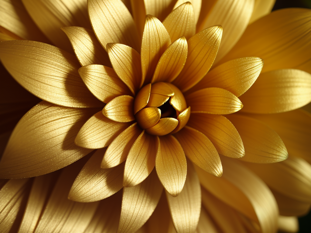 Stunning Close-Up of a Vibrant Golden Flower with Intricate Petal Details