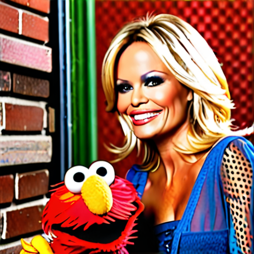 Sesame Street Bert with Pamela Anderson