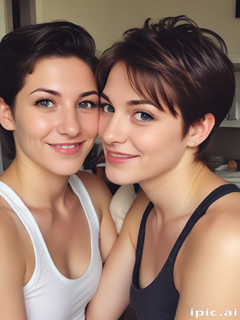 Two Close Friends Enjoying a Joyful Moment Together at Home
