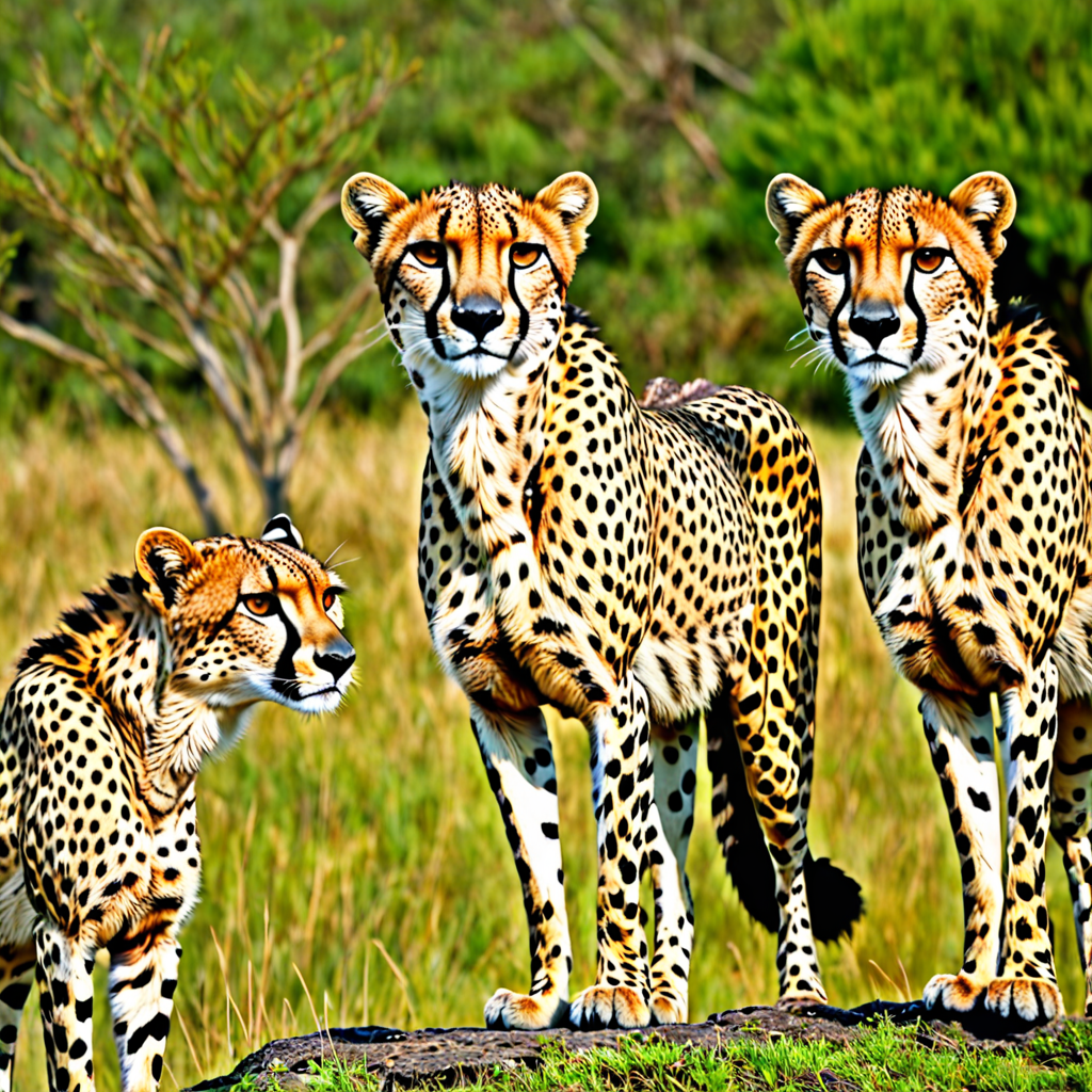 3 cheetahs with donkey head