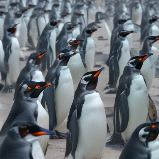 A Massive Gathering of Elegant Penguins Standing in Perfect Formation Together.