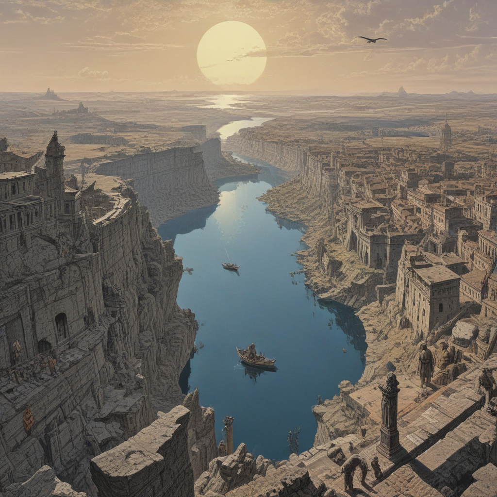 roman empire jean giraud moebius oniric landscape piranesi lake bird´s ...