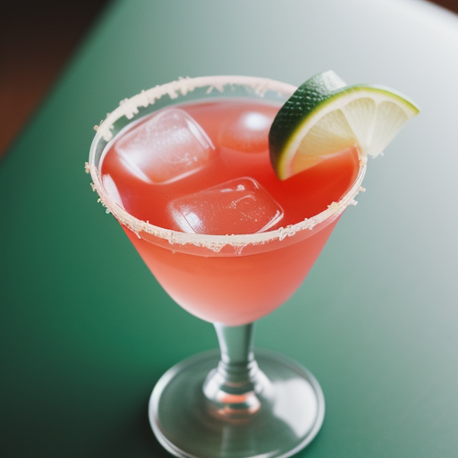Refreshing Cocktail with Lime Garnish and Ice in a Glass