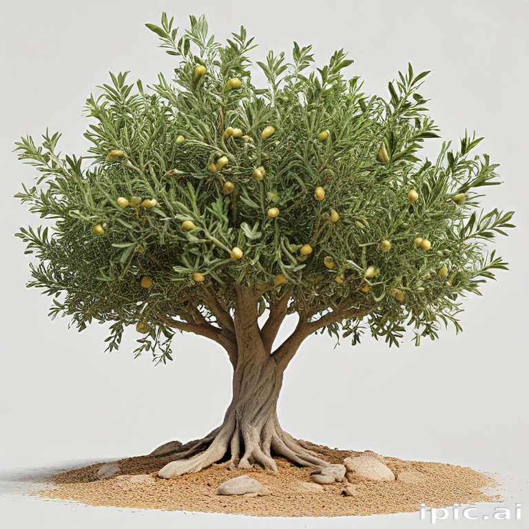A Beautiful Olive Tree with Lush Green Leaves and Ripening Olives