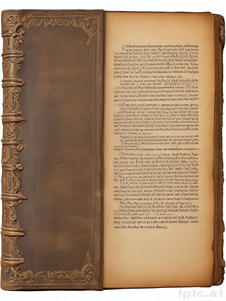 An Antique Book with Ornate Cover and Intricate Text on Pages