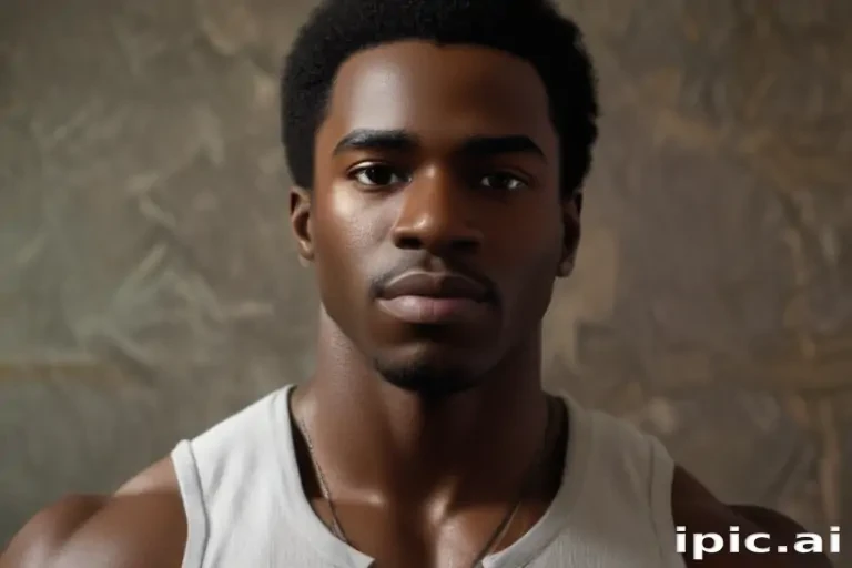 Portrait of a Confident Young Man with Strong Features and Expression