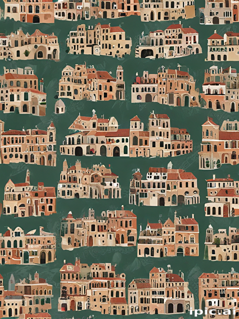 A Colorful Collage of Historic Buildings and Architectural Styles in ...