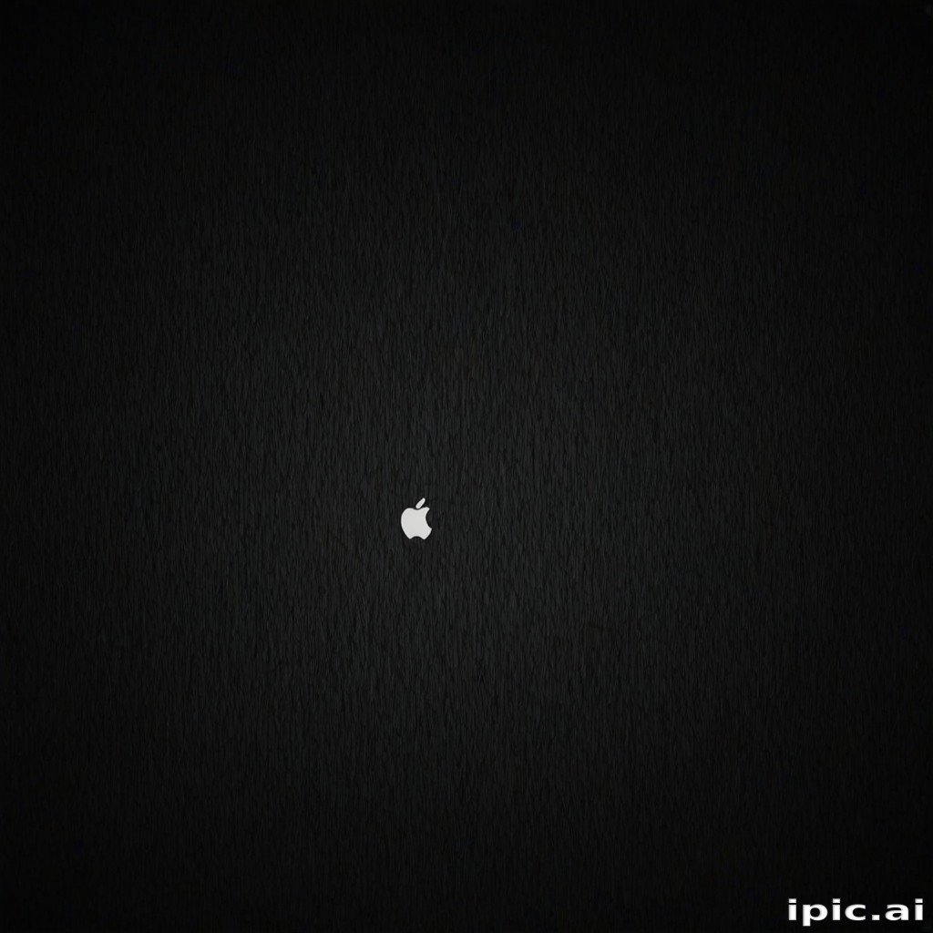 Minimalistic Black Background Featuring the Iconic Apple Logo Centered