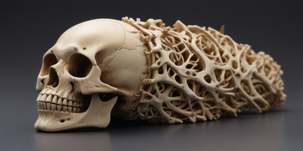 Intricate Artistry of a Skull with Delicate Bone-Like Structures ...