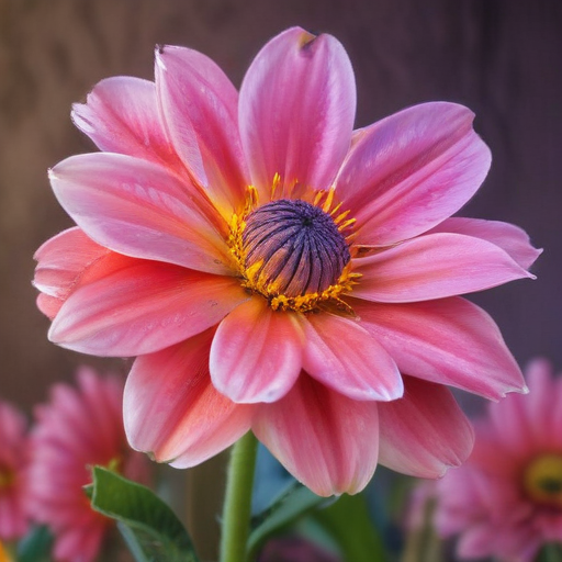 Beautiful Pink Flower in Full Bloom, Showcasing Vibrant Petals and Center