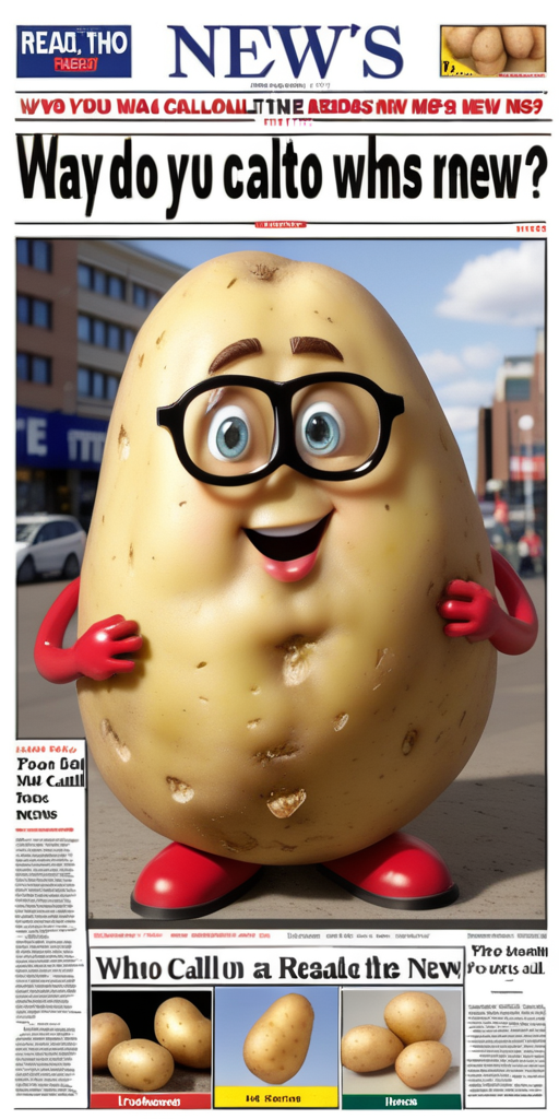 Funny Potato Character with Glasses Promotes New Product in Quirky ...