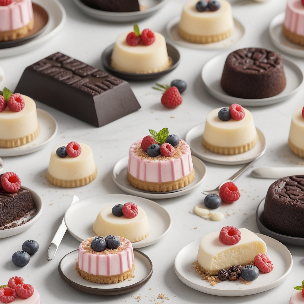 A Colorful Display of Exquisite Mini Desserts and Cakes with Fresh Berries.