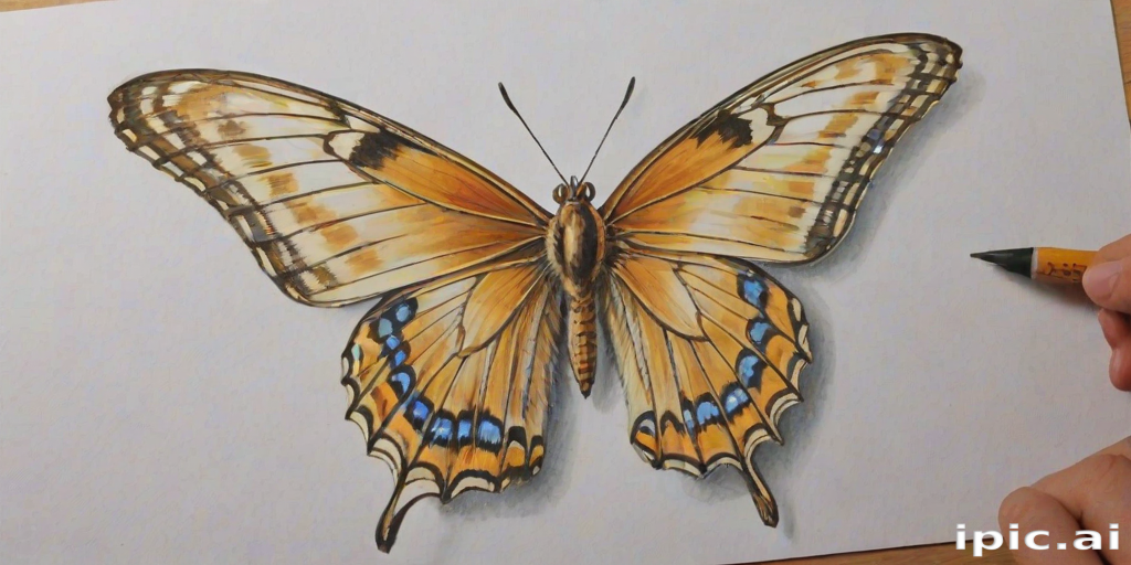 Realistic Illustration of a Beautiful Butterfly with Vibrant Colors and ...