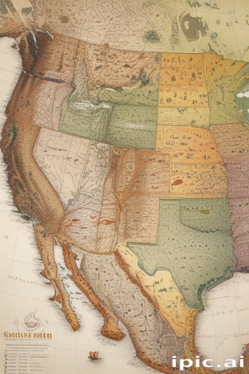 Detailed Historical Map of the Southwestern United States and ...