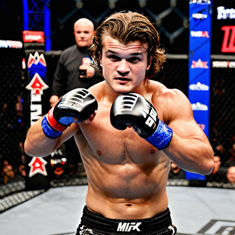 joe keery winning an mma fight