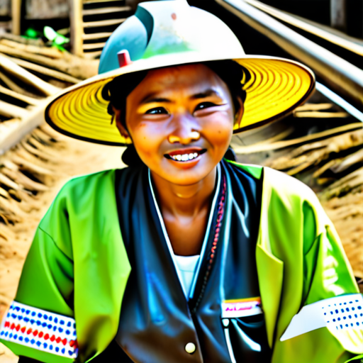 modern myanmar female worker