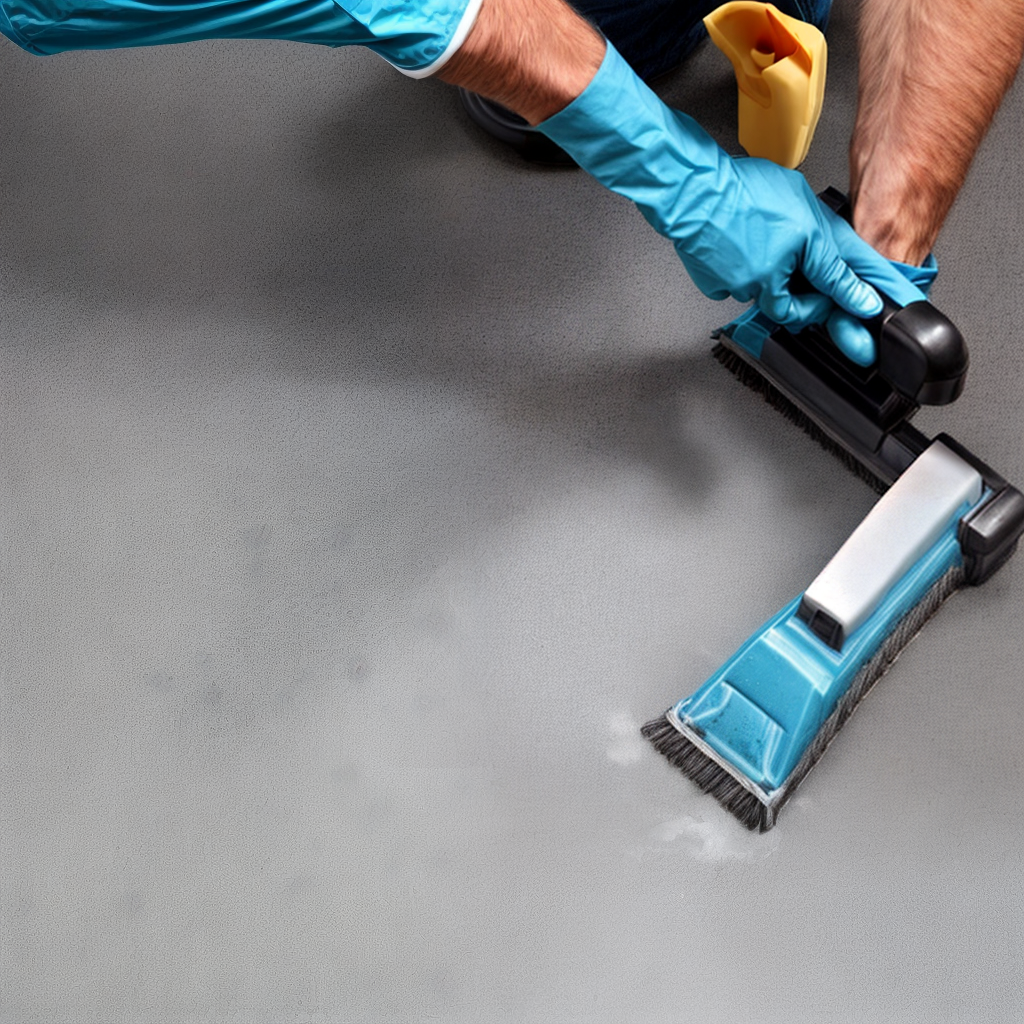 Picture a close-up of a cleaning expert meticulously scrubbing the ...