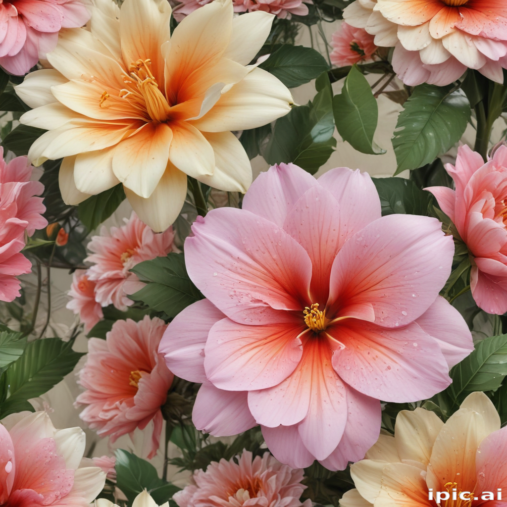 A Vibrant Arrangement of Lush, Colorful Flowers in Blooming Display