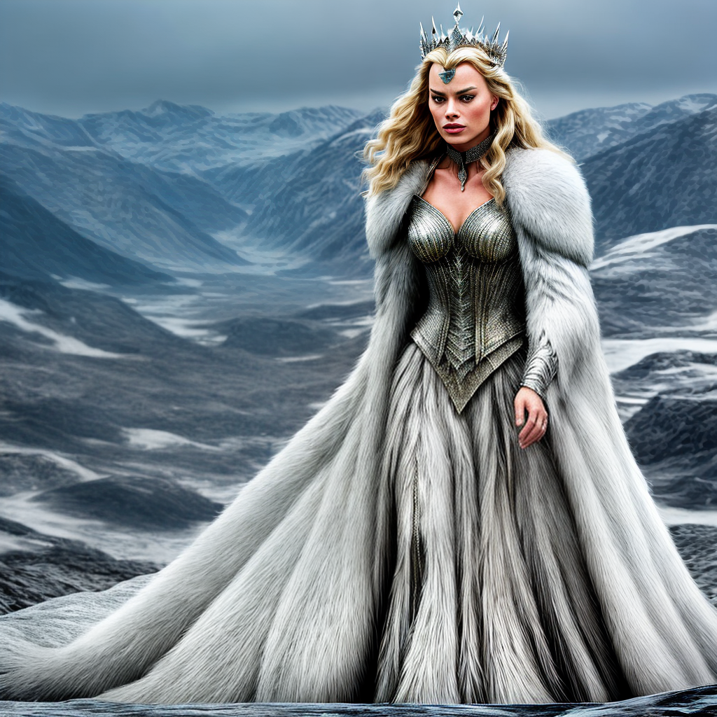 Margot Robbie as the Narnian villian Queen Jadis, the White Witch