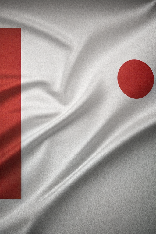 The Beautifully Draped Flag of Japan Featuring Its Iconic Red Circle