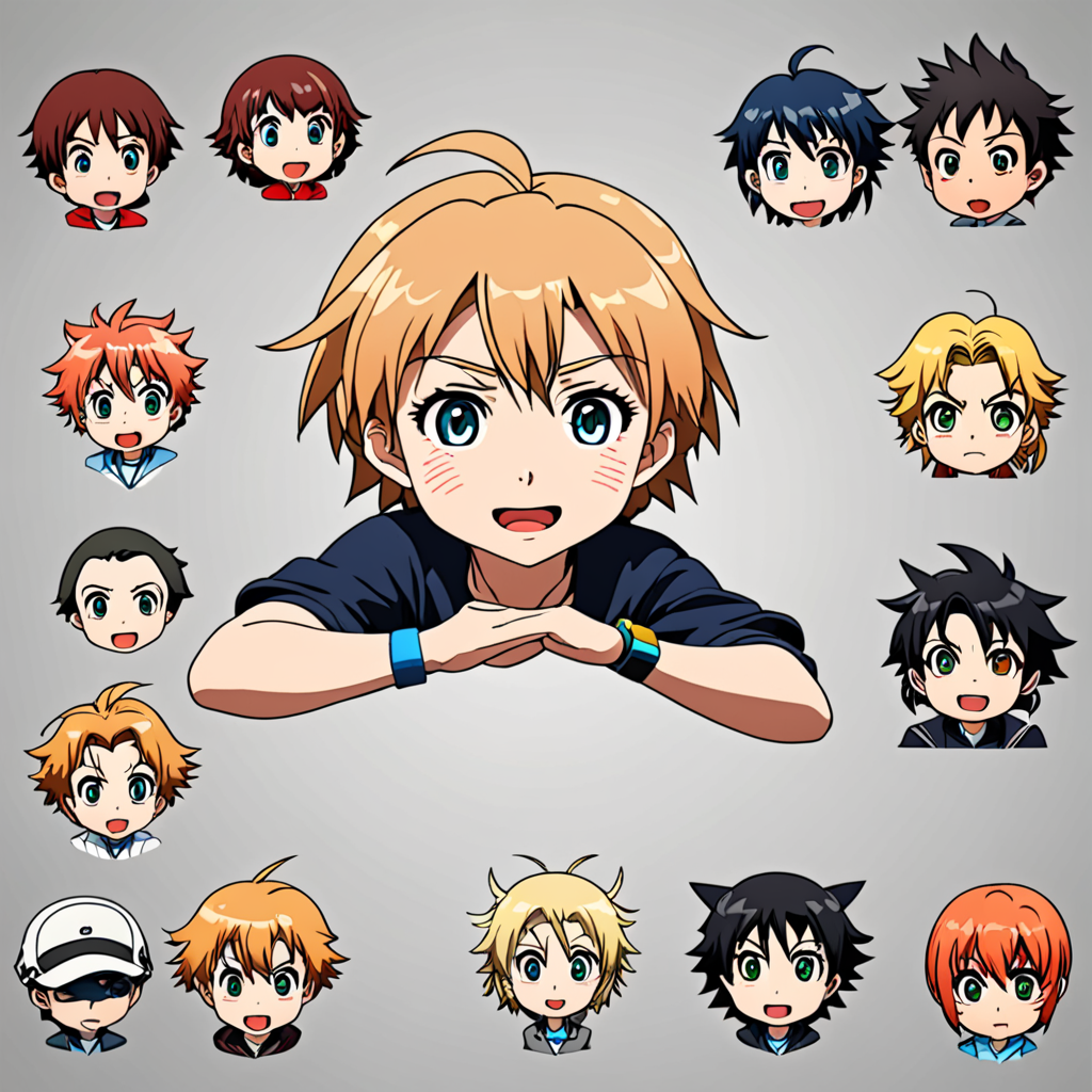 Create a set of anime emotes