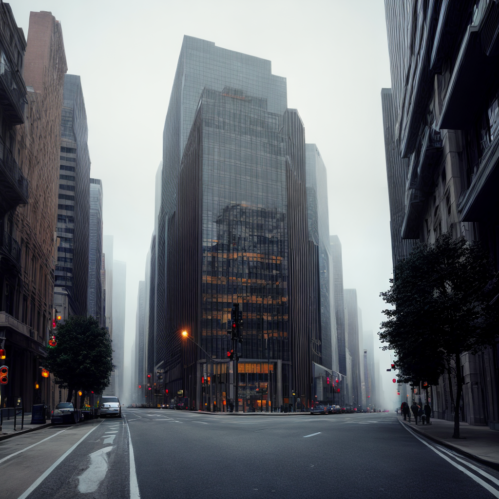 Foggy Weather and Buildings from street view