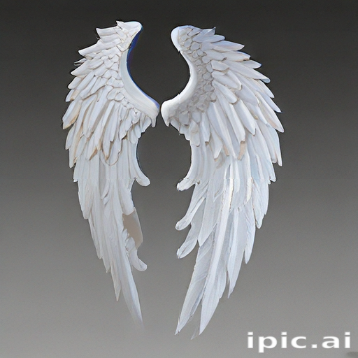 Elegant White Angel Wings with Intricate Feather Details and Graceful ...