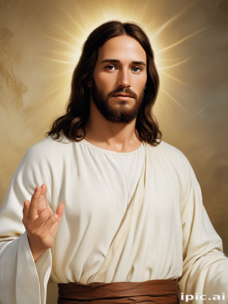 A Portrait of Peace and Compassion: The Radiant Figure of Jesus Christ.