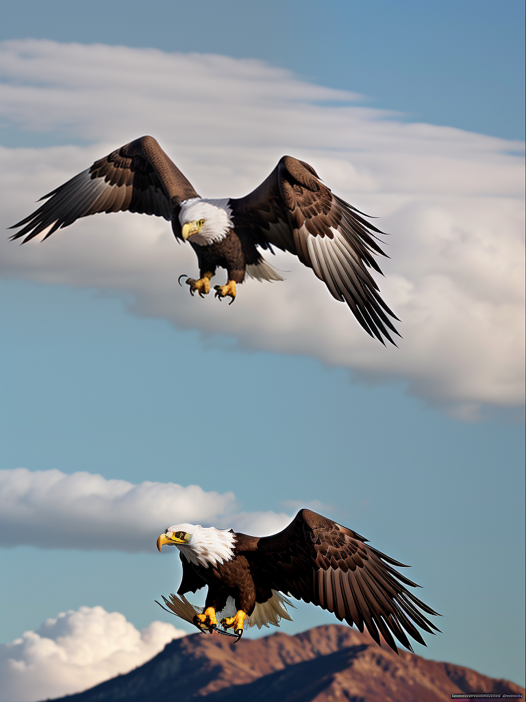 Majestic Eagles Soaring Gracefully Against a Backdrop of Clouds and ...