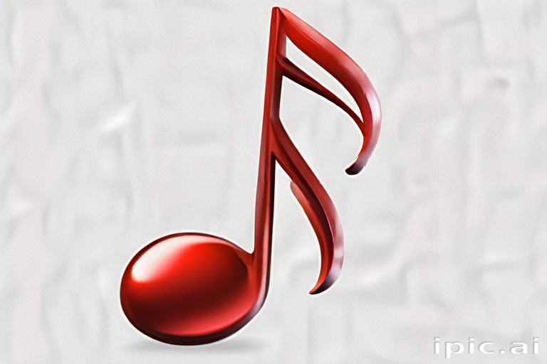 Stylized Red Musical Note Symbolizing the Joy of Music and Creativity