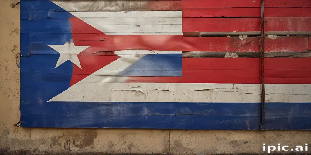 A Vibrant Display of the Cuban Flag on Weathered Wooden Planks