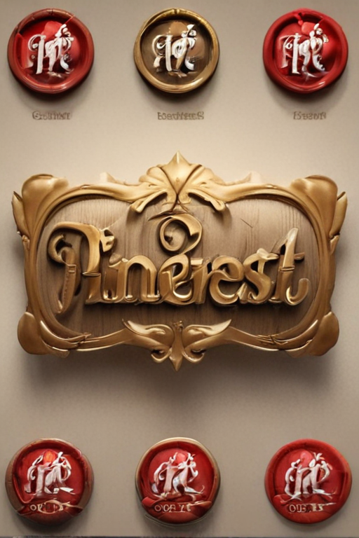 Elegant Display of the Pinterest Logo Surrounded by Unique Icon Designs