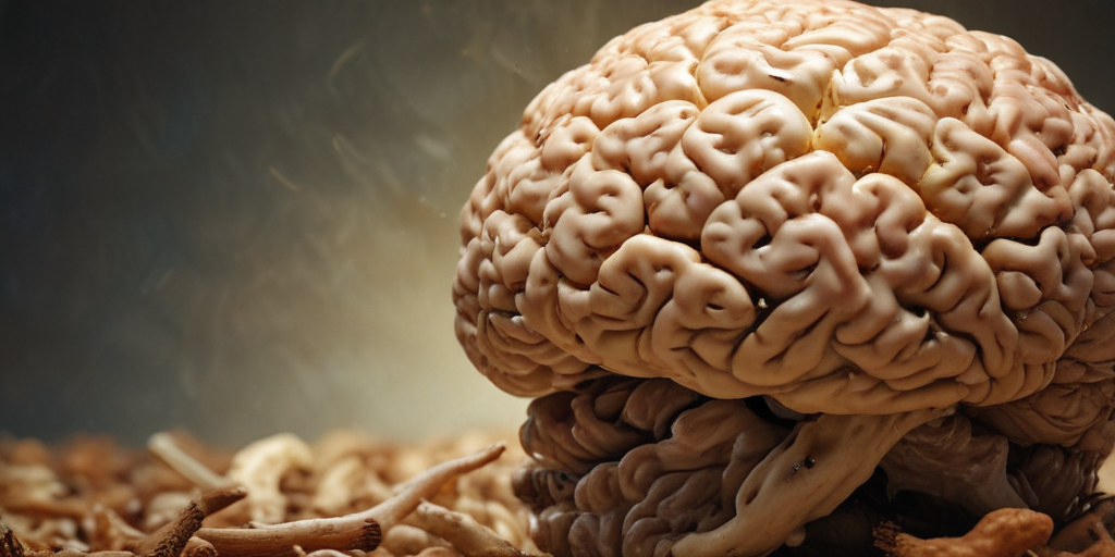 Intricate Details of a Realistic Human Brain Surrounded by Organic Material