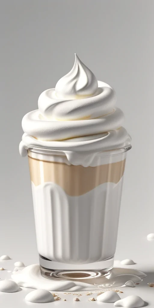 Deliciously Swirled Cream Topping on a Smooth Coffee Delight Cup