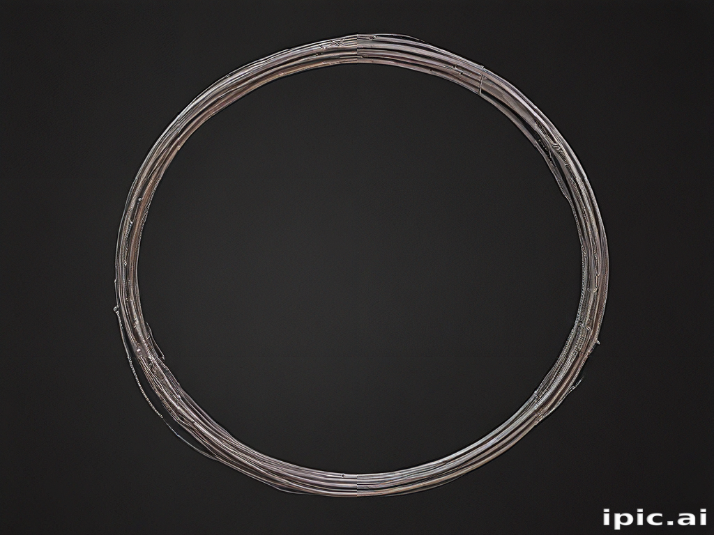 Intricately Crafted Circular Wire Frame Against a Dark Background Display