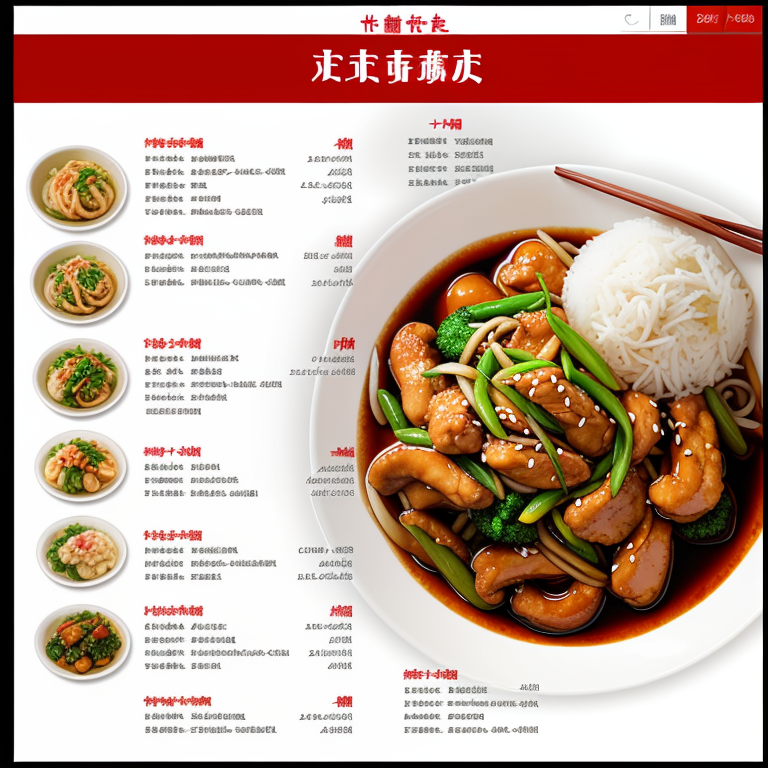 Delicious Chinese Cuisine Menu Featuring Noodles, Stir-Fried Dishes ...